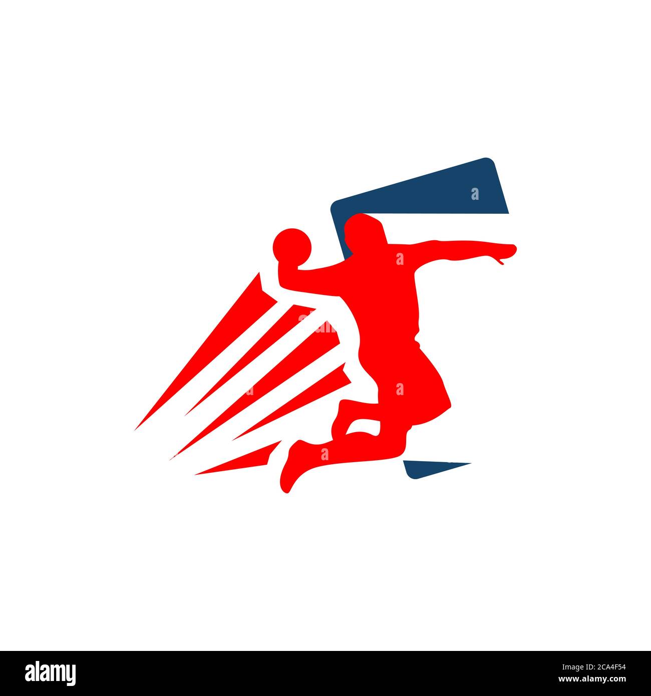 Handball vector sign logo. Abstract colorful silhouette of player ...