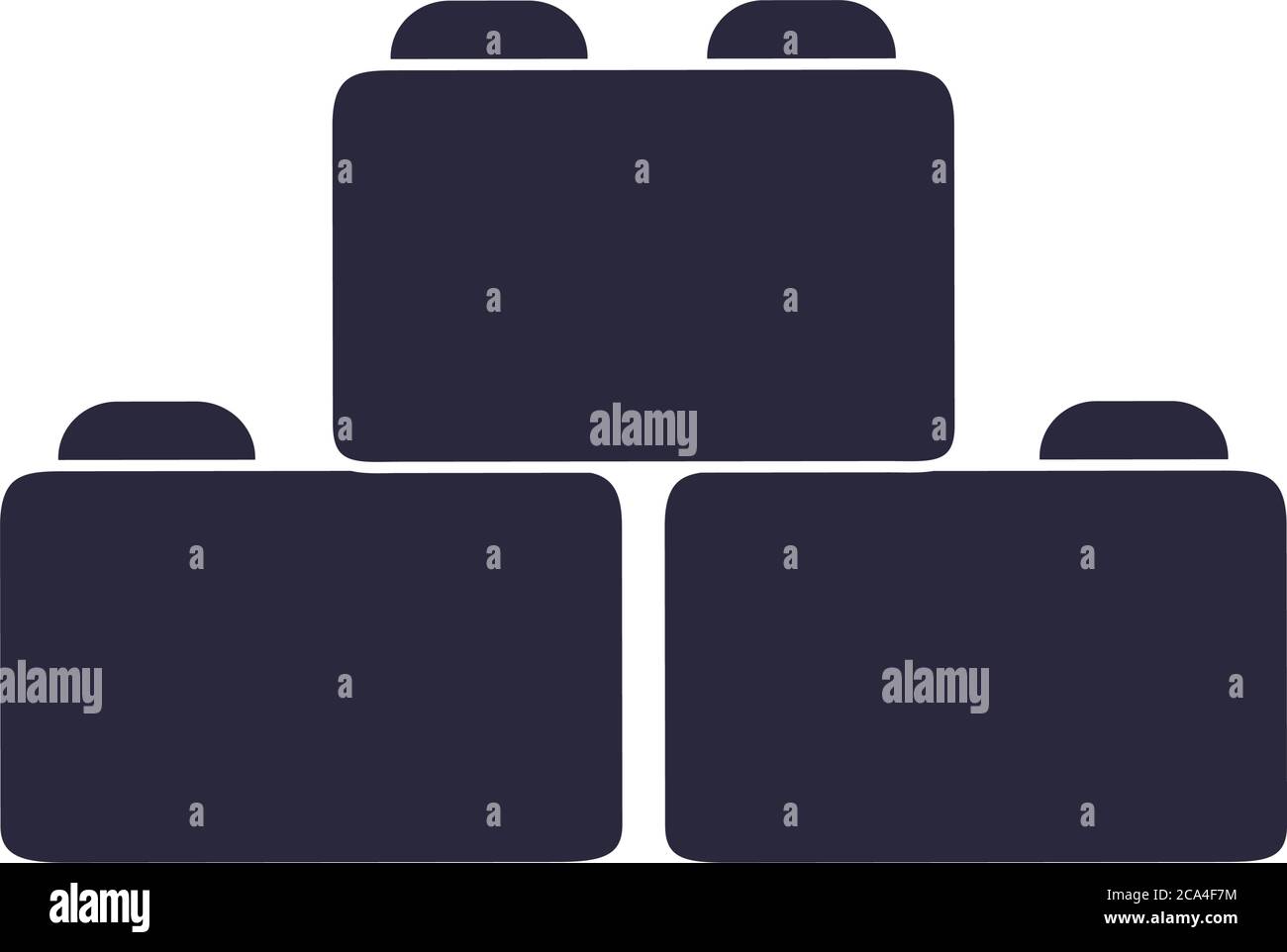 cartoon blocks figure toy object for small children to play, silhouette ...