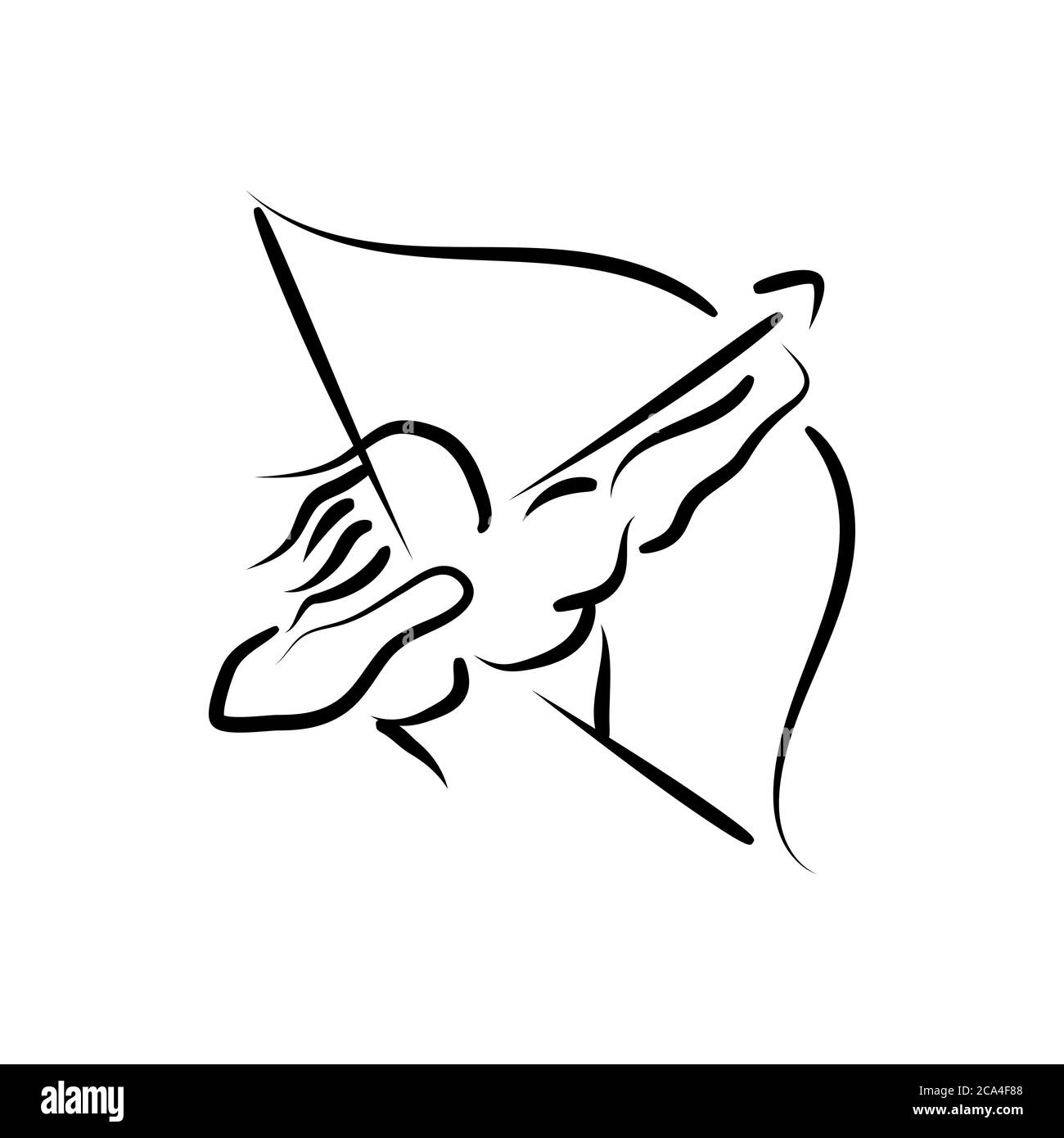 Abstract outline of warrior archer silhouette design image vector ...