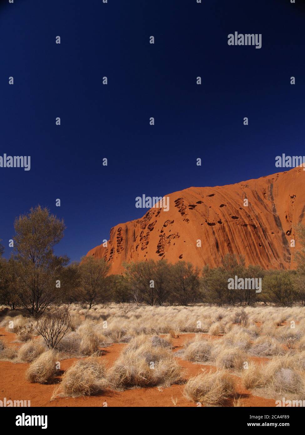View of Uluru, Ayers Rock, sacred place for First Nation Australians ...