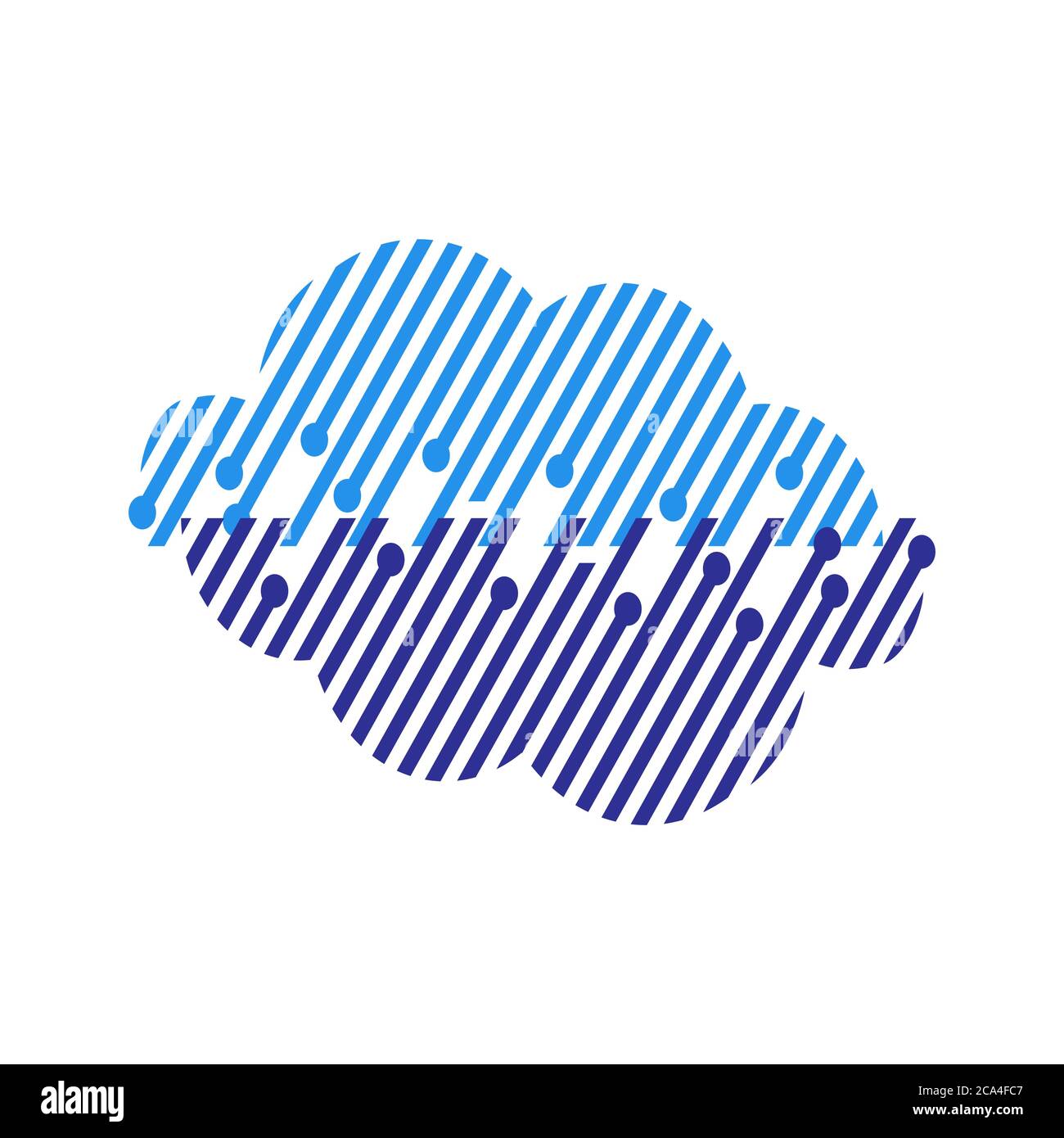 Blue Digital Tech Cloud Logo design sign Vector Illustrations Stock ...