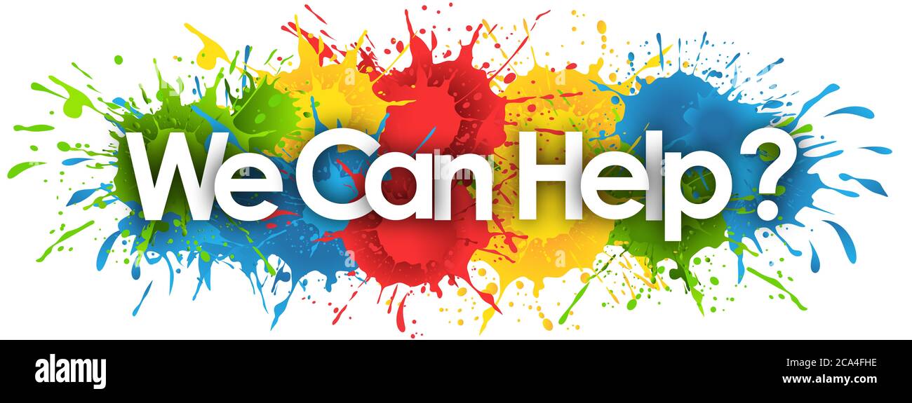 We Can Help in splash’s background Stock Photo - Alamy