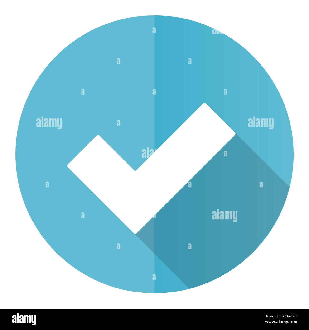 Accept vector icon, flat design blue round web button isolated on white background Stock Vector ...