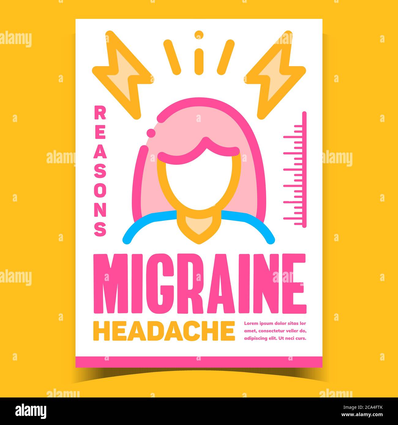 Migraine Headache Creative Advertise Banner Vector Stock Vector Image ...