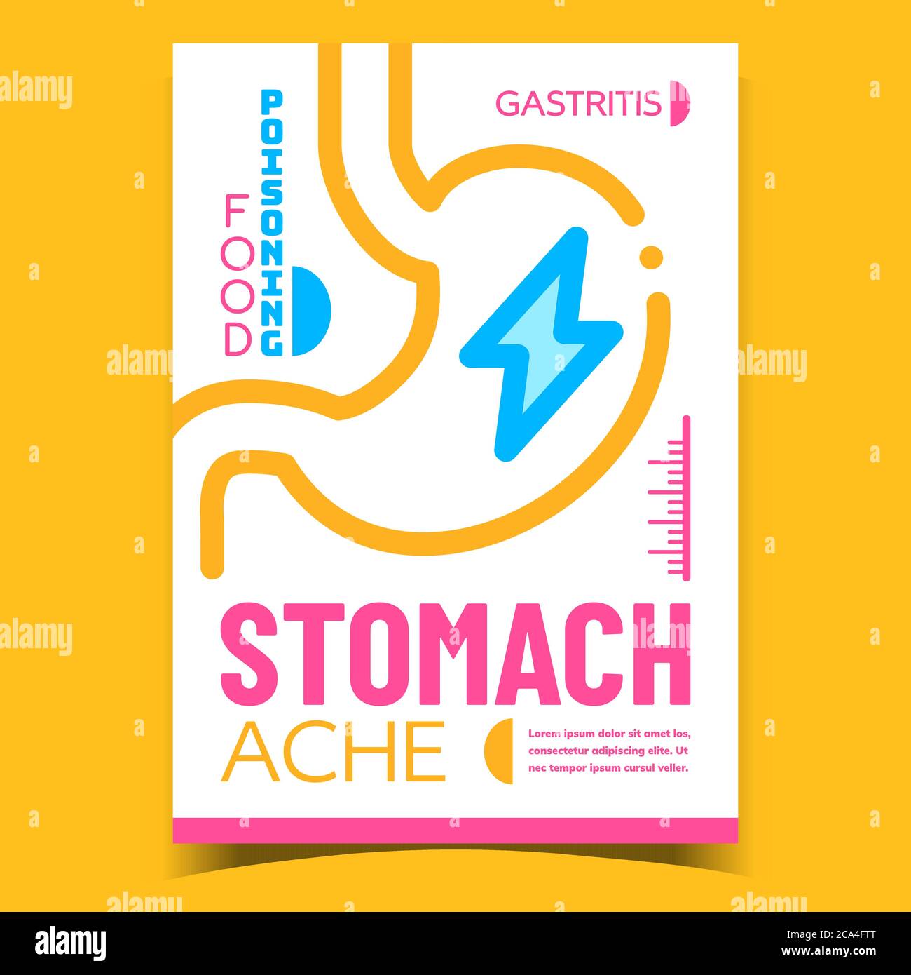 Stomach Ache Creative Advertising Poster Vector Stock Vector Image ...