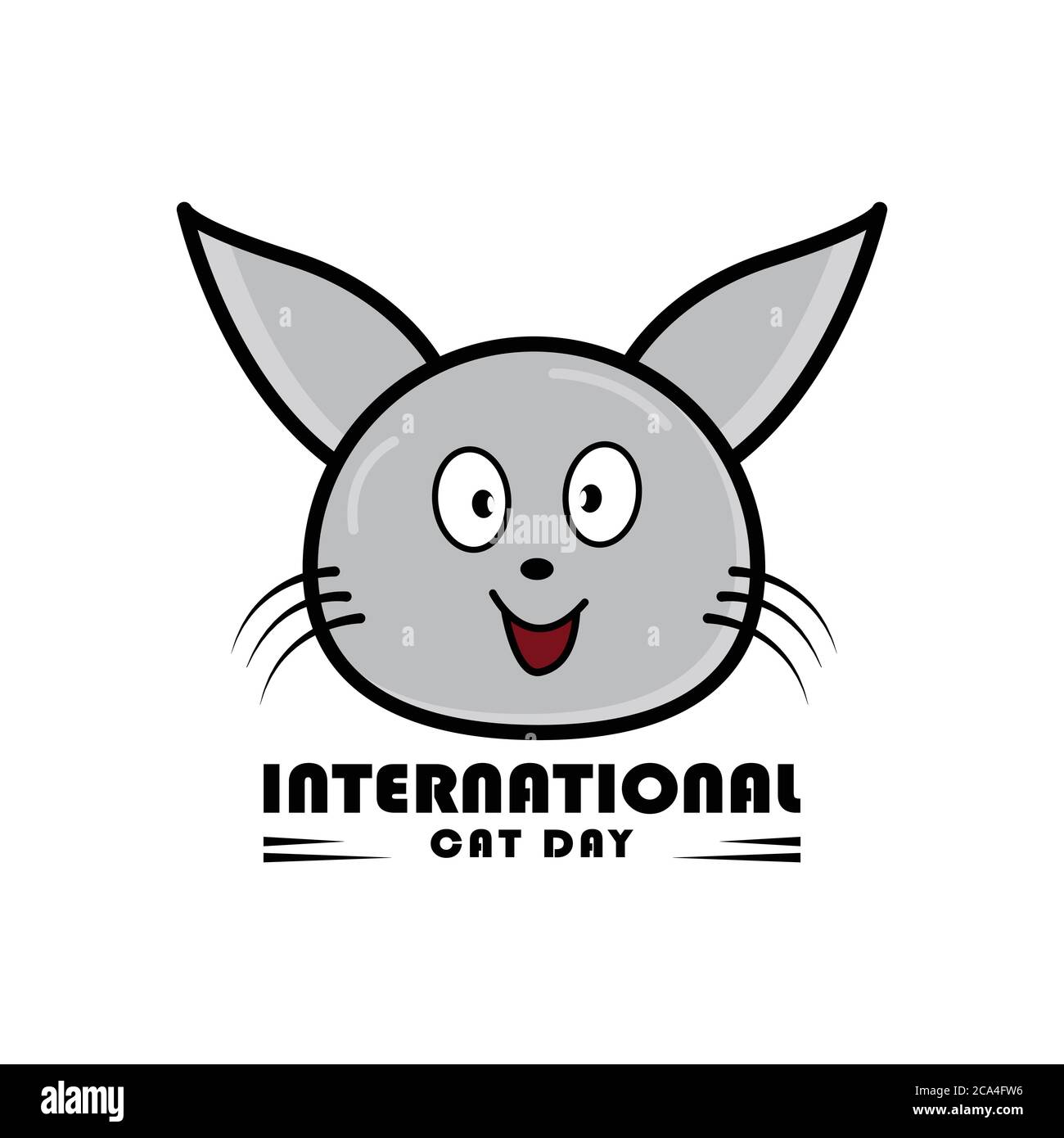 International Cat Day Icon with text. Cat symbol. Design template ...