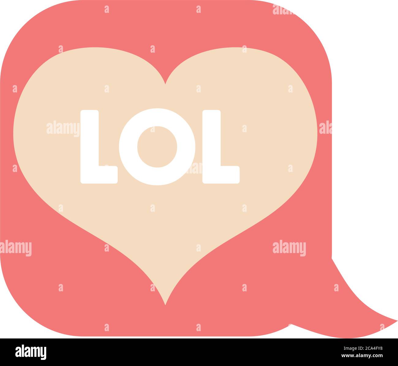 slang bubbles concept, speech bubble with heart and lol word over white ...