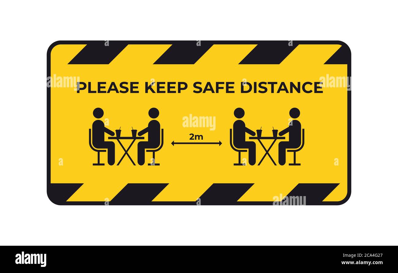 warning sign for social distancing coronavirus pandemic protection ...