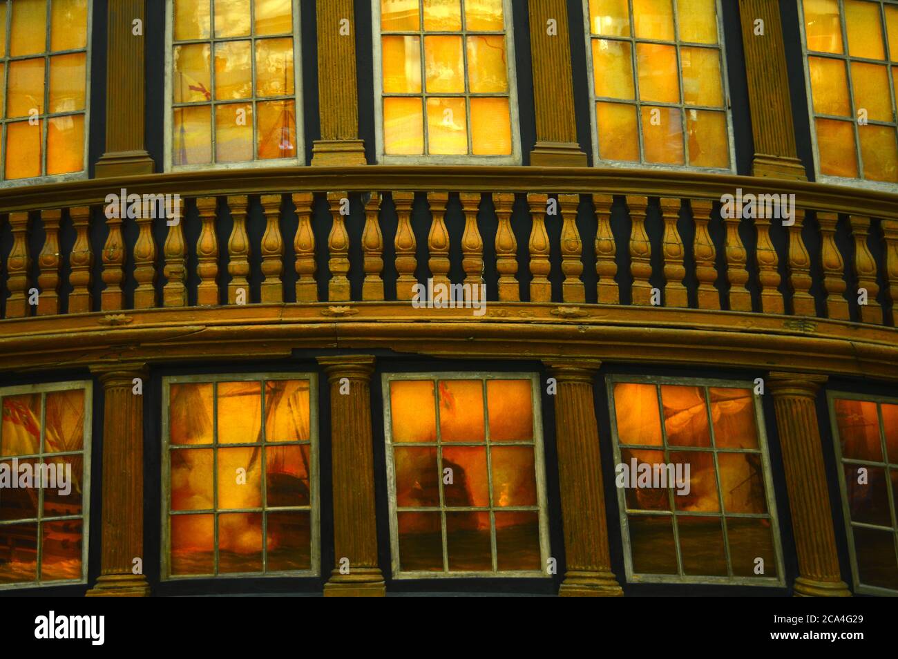 Rear Windows on an old ship Stock Photo - Alamy