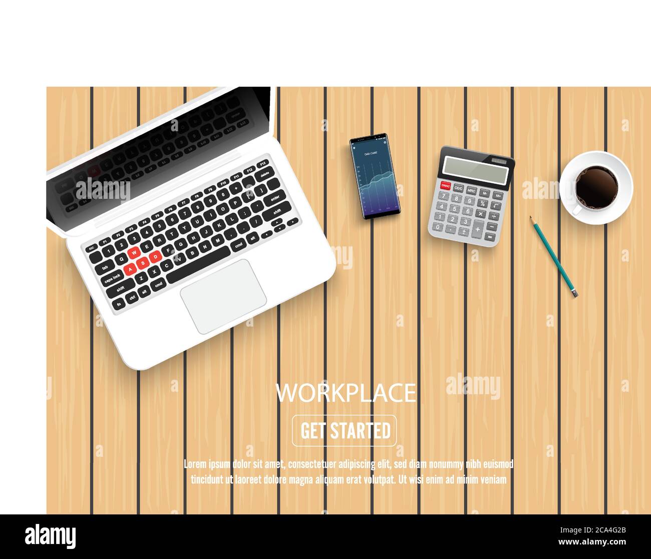 Calculator pencil desk Stock Vector Images - Alamy