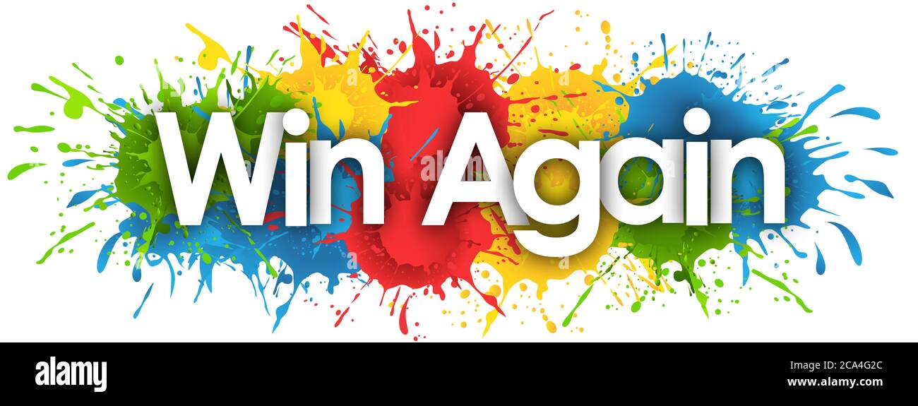 Win Again in splash’s background Stock Photo - Alamy