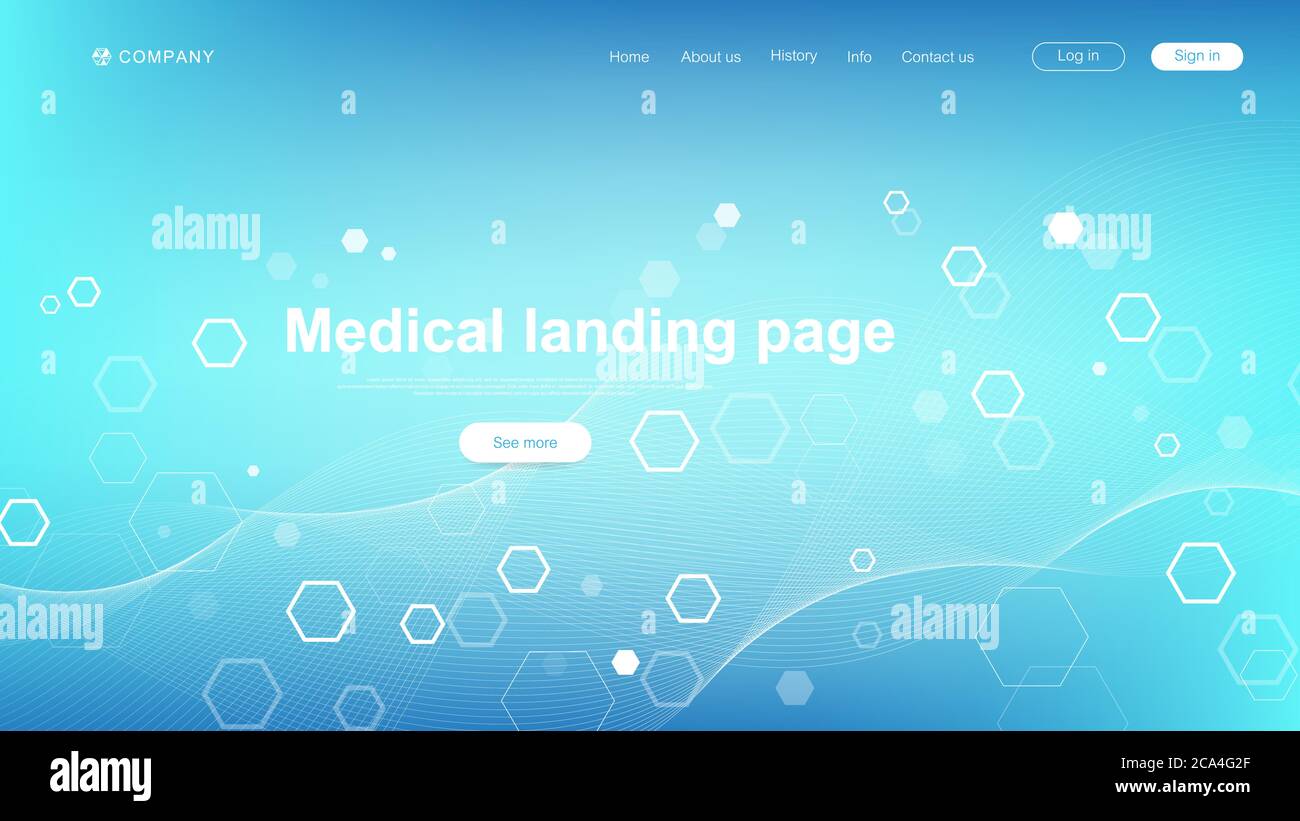 Medical landing page template design. Abstract health care banner ...