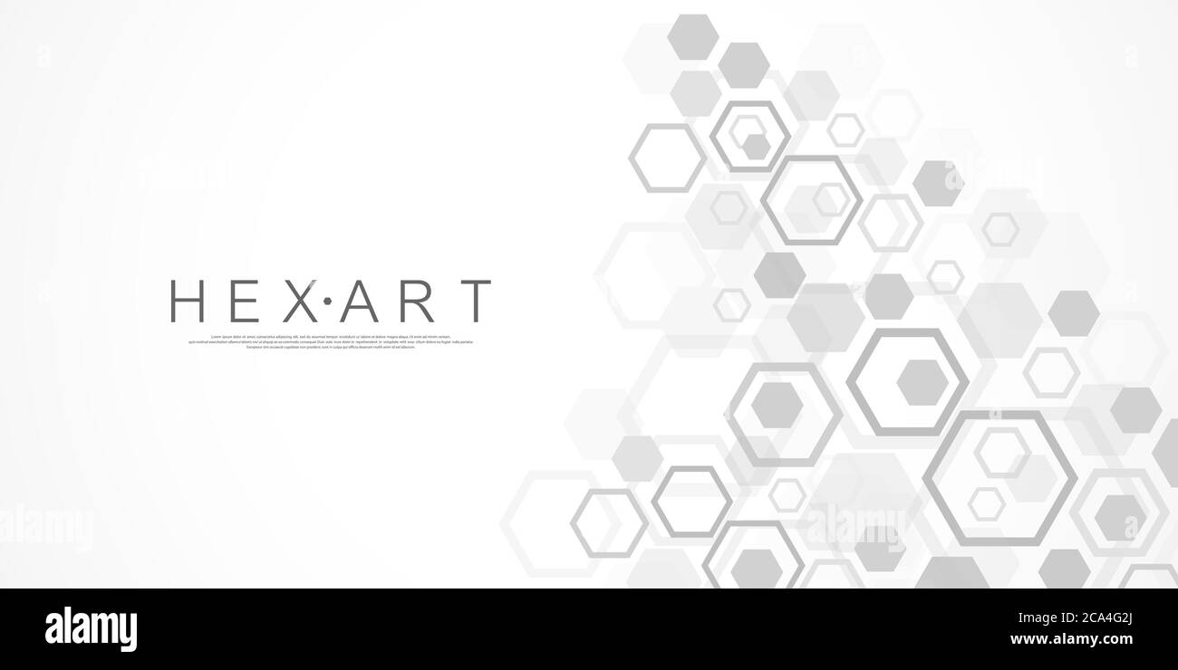 Technology abstract lines and dots connect background with hexagons ...