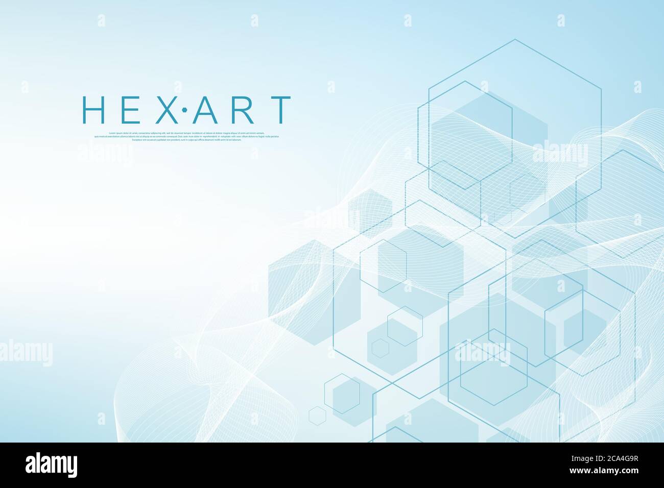 Technology abstract lines and dots connect background with hexagons ...