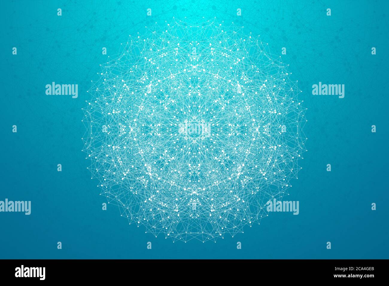 Abstract digital network connection structure on blue background ...