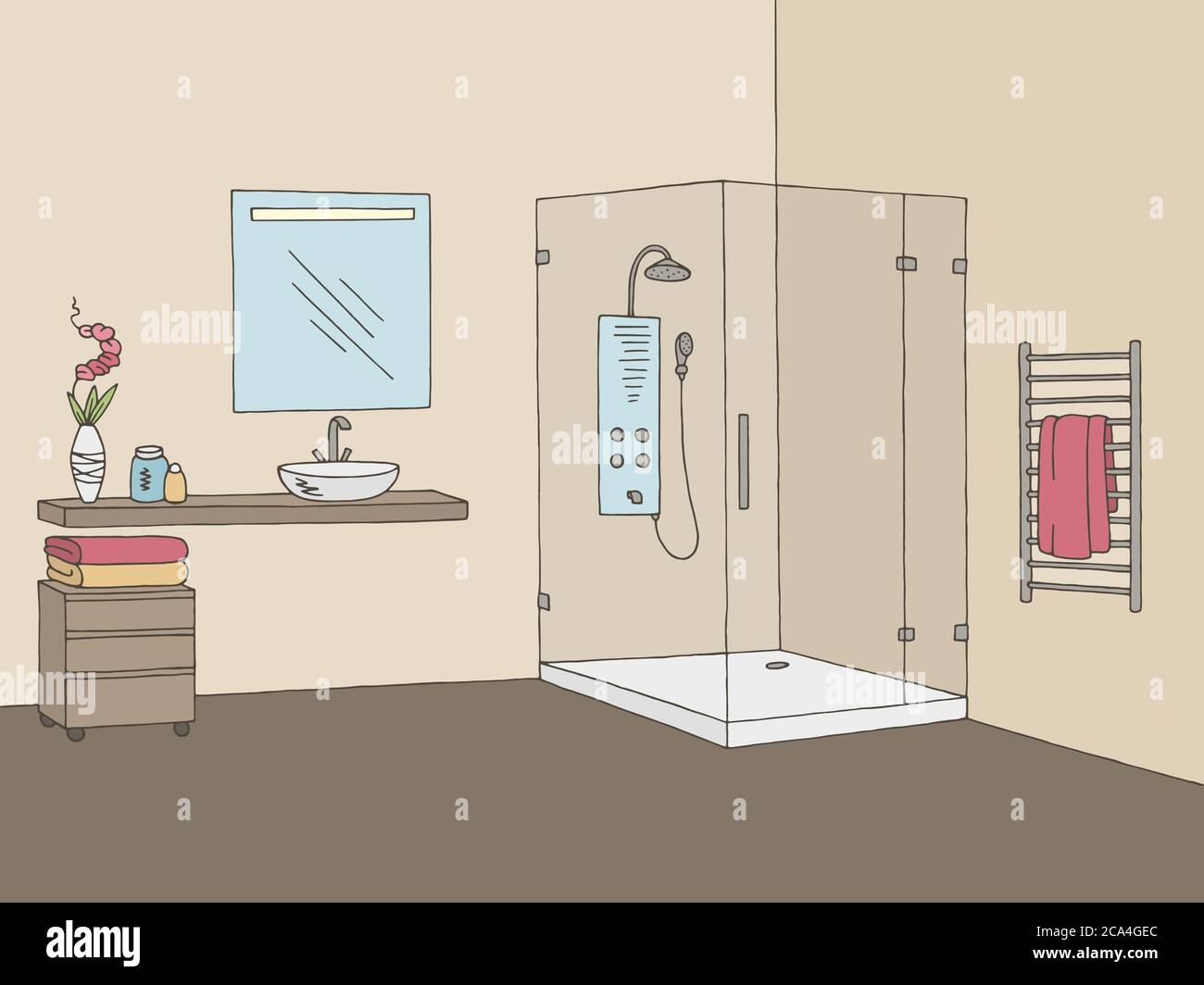 Simple Bathroom Drawing