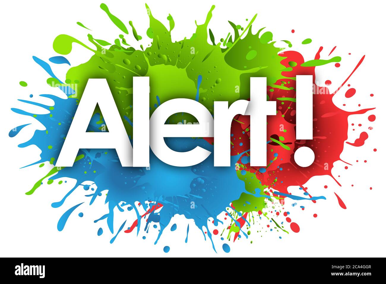 Alert in splash’s background Stock Photo - Alamy