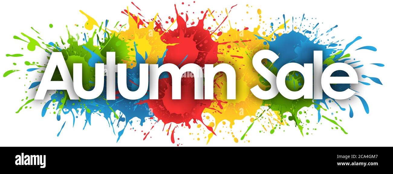 Autumn Sale in splash’s background Stock Photo - Alamy