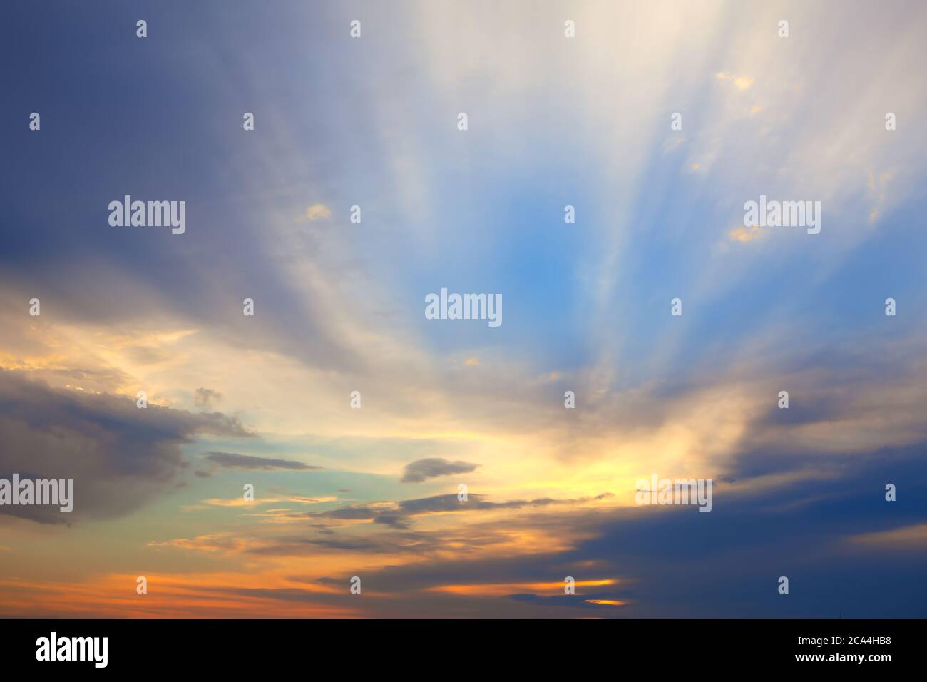 Sky Scenery with Sun rays Early in the Morning Stock Photo - Alamy