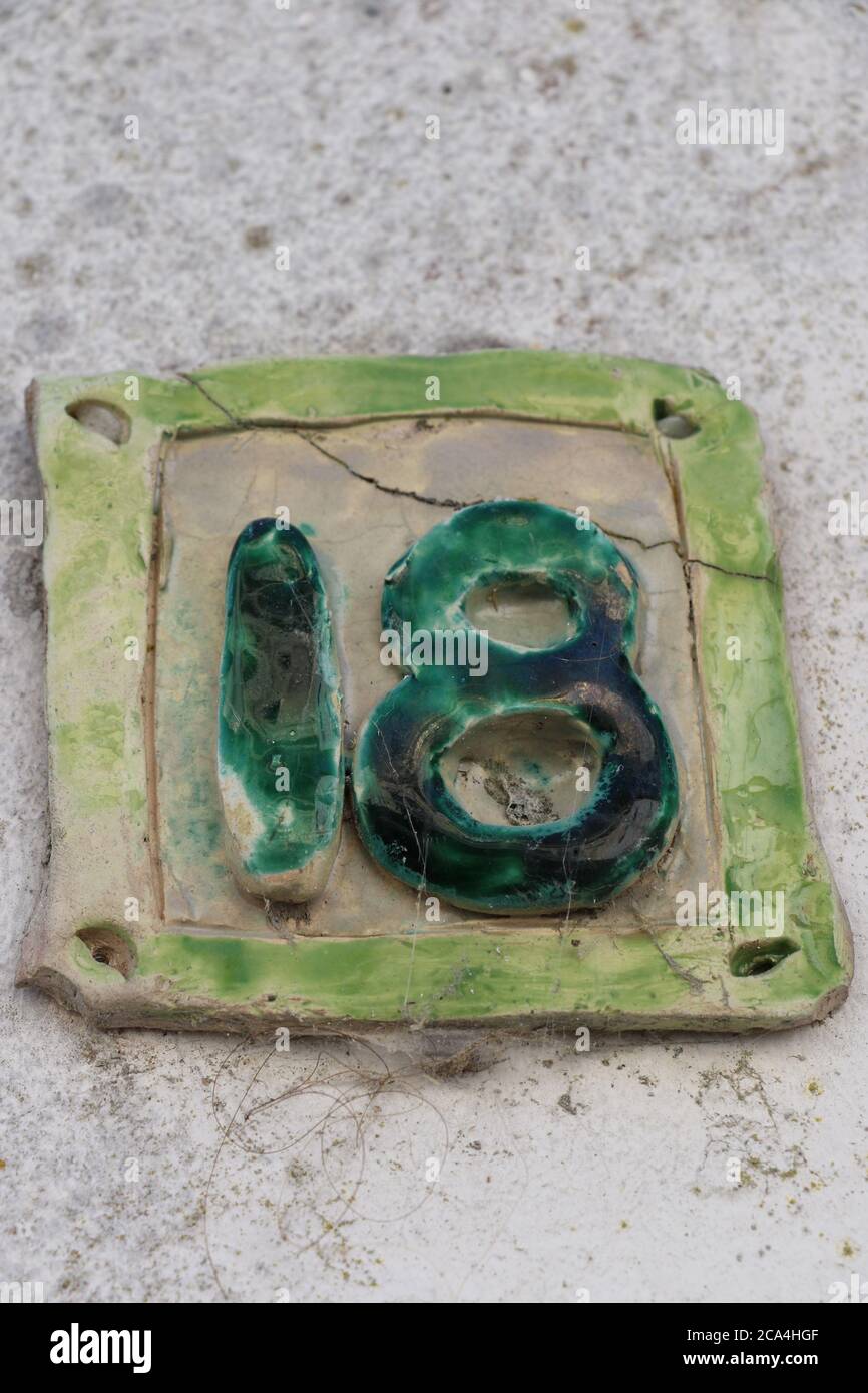 Number 18 door sign hi-res stock photography and images - Alamy