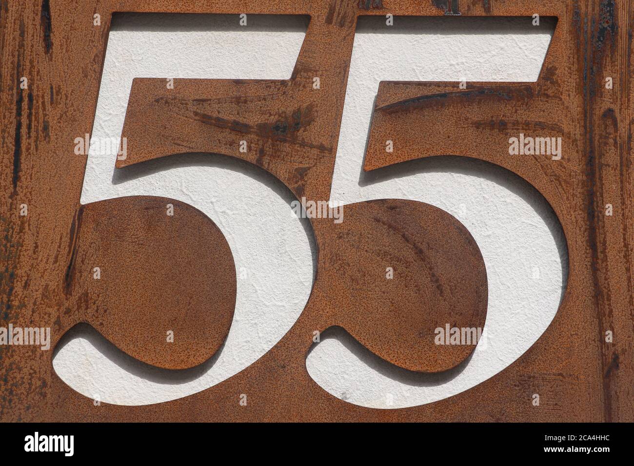 House number 55 located in La Rochelle Stock Photo - Alamy