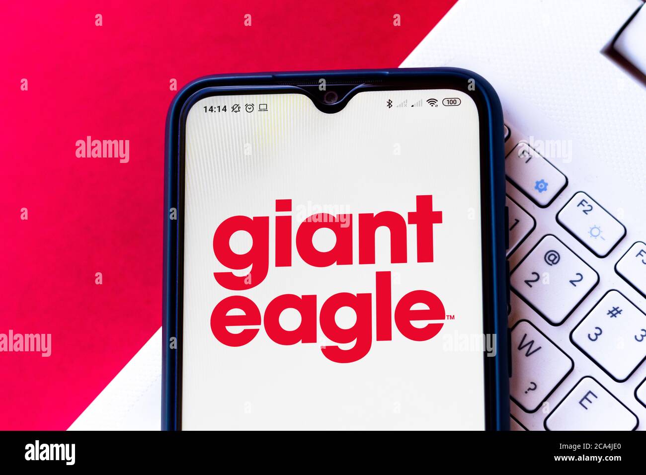 Brazil. 4th July, 2020. In this photo illustration, a Giant Eagle logo ...