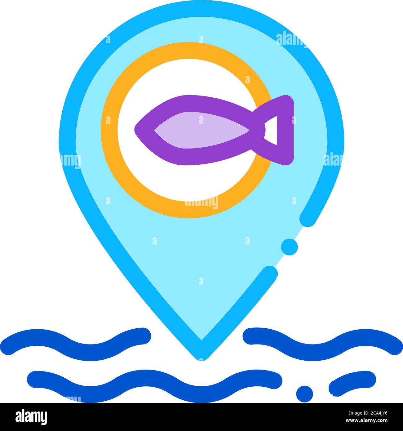 marine fish location icon vector outline illustration Stock Vector ...
