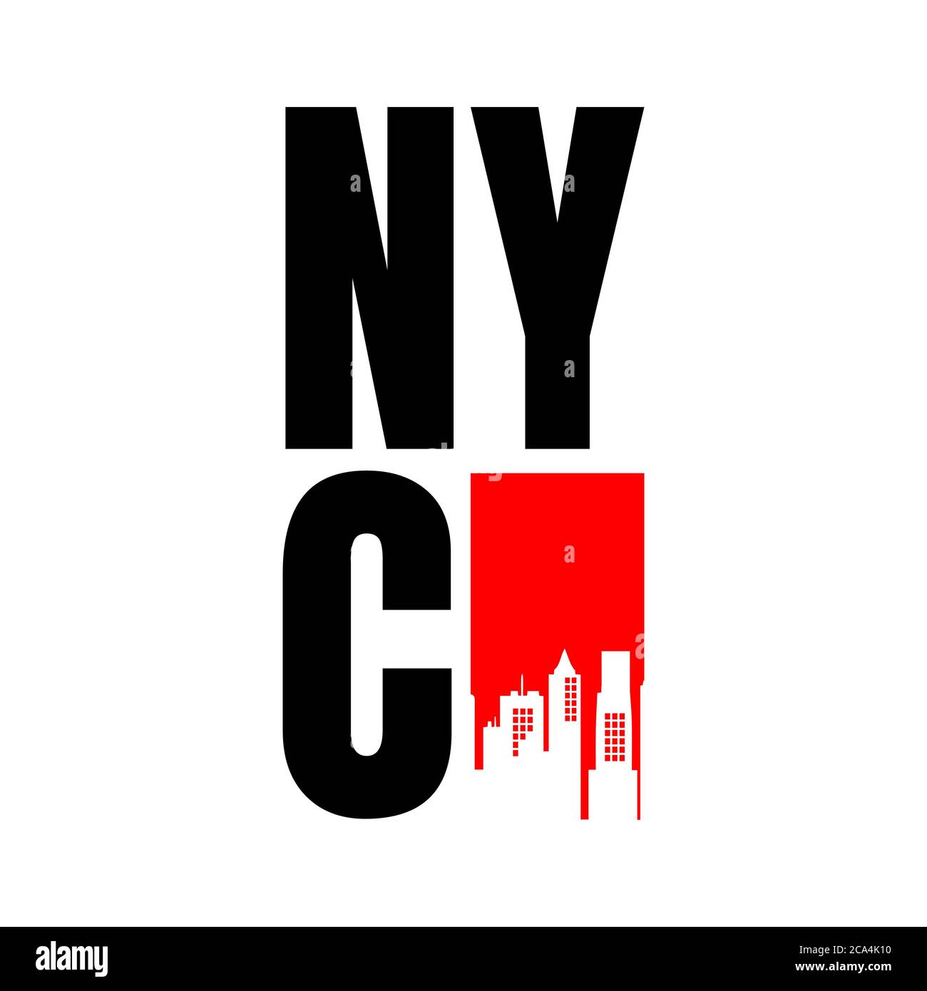 New York City abbreviation NYC lettering a modern city symbol isolated ...