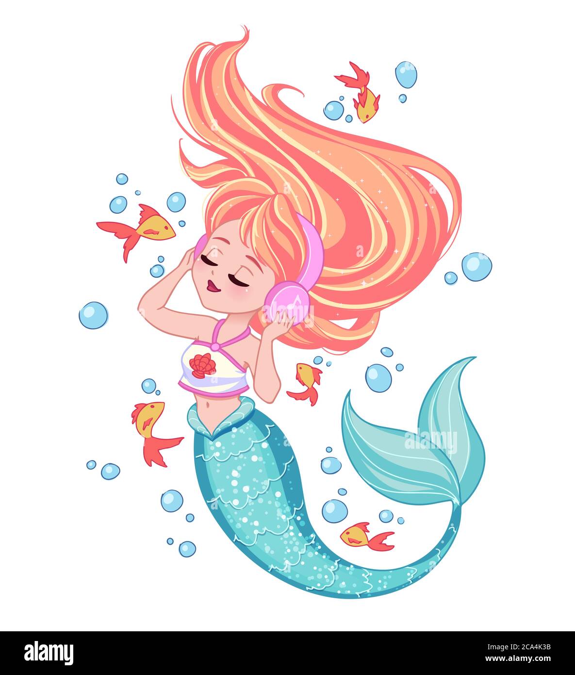 The golden mermaid Stock Vector Images - Alamy