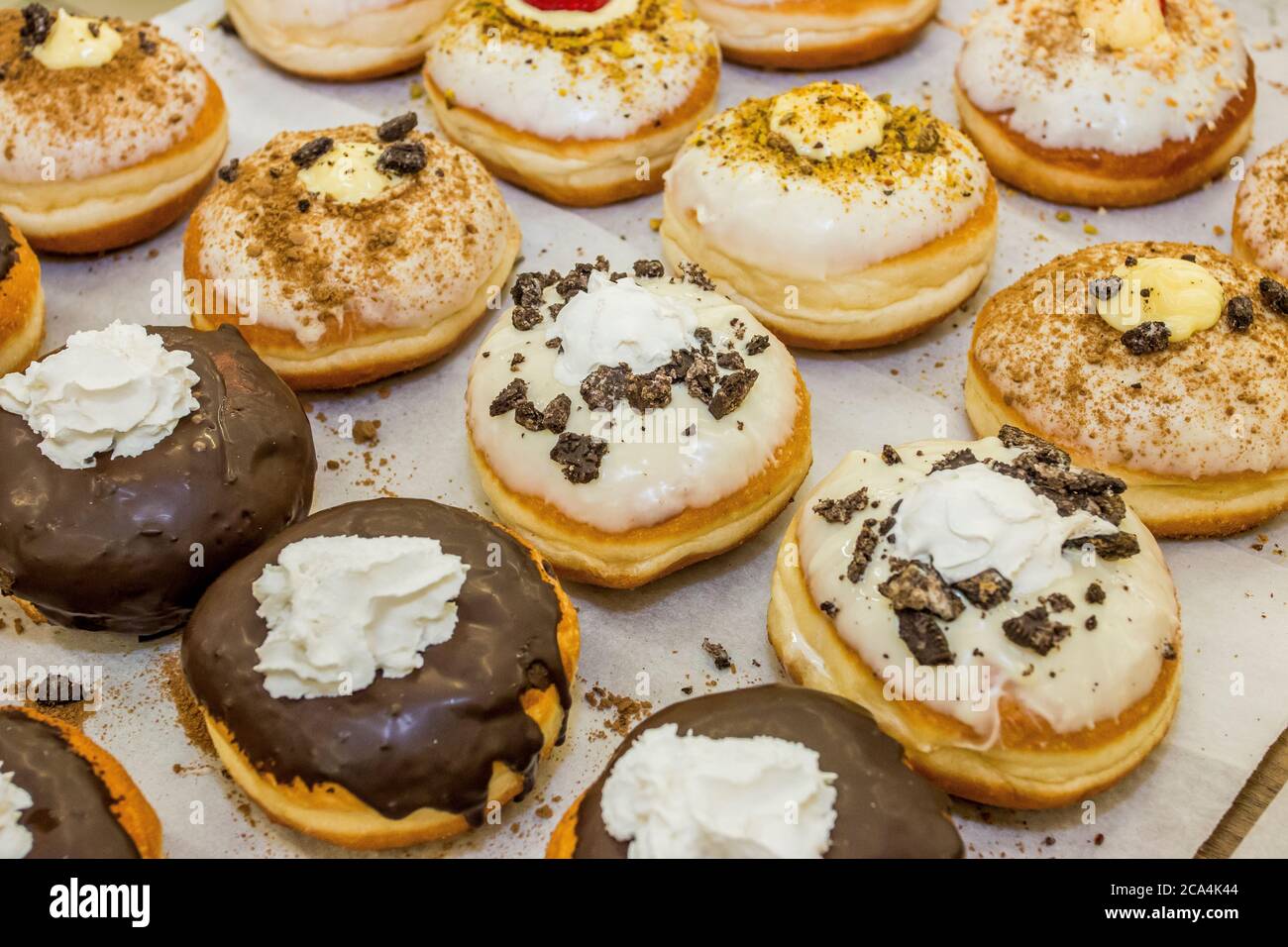 Flavoured Sufganiyah a traditional Jewish Doughnut eaten during ...