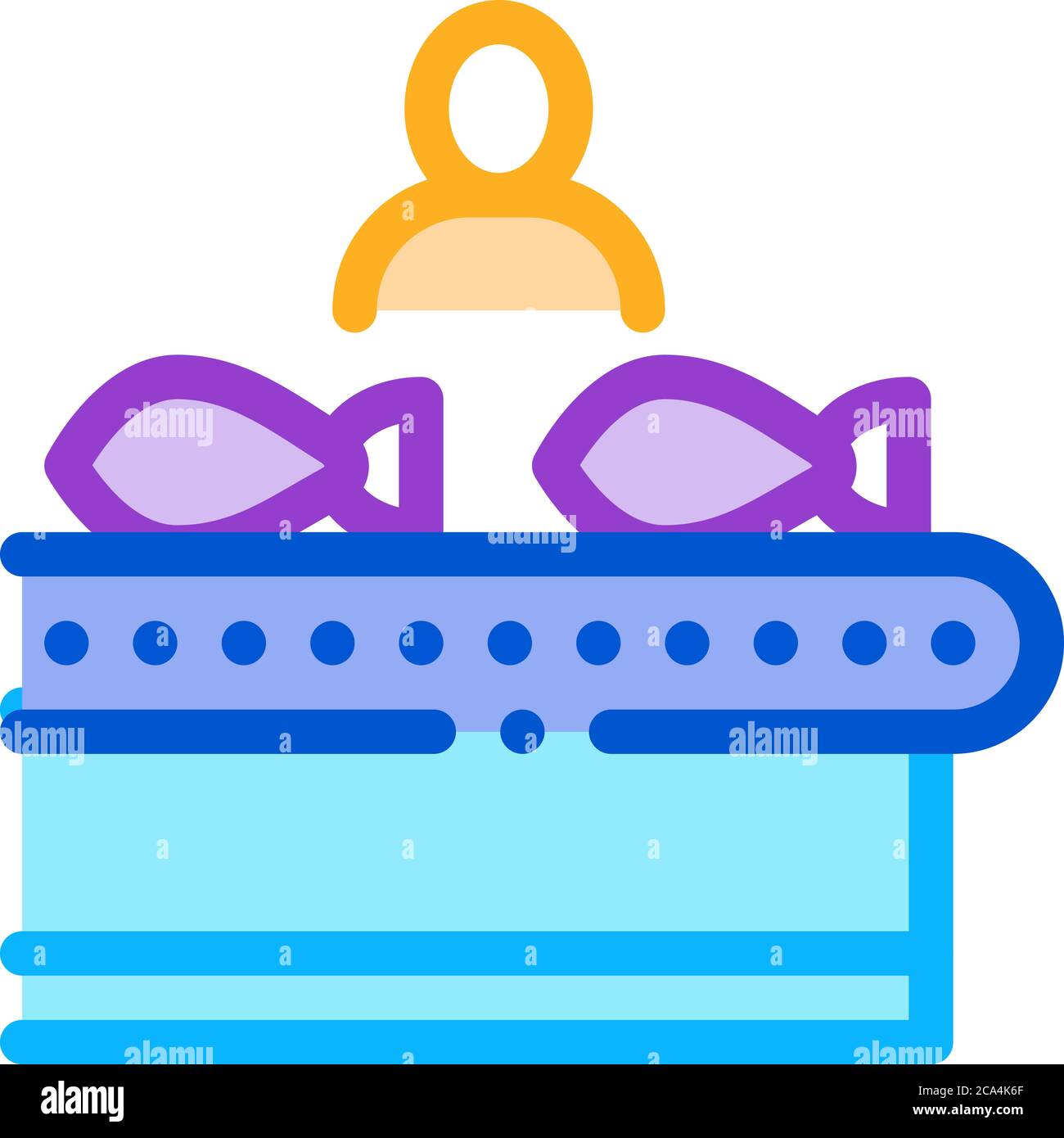 fish factory worker icon vector outline illustration Stock Vector Image ...