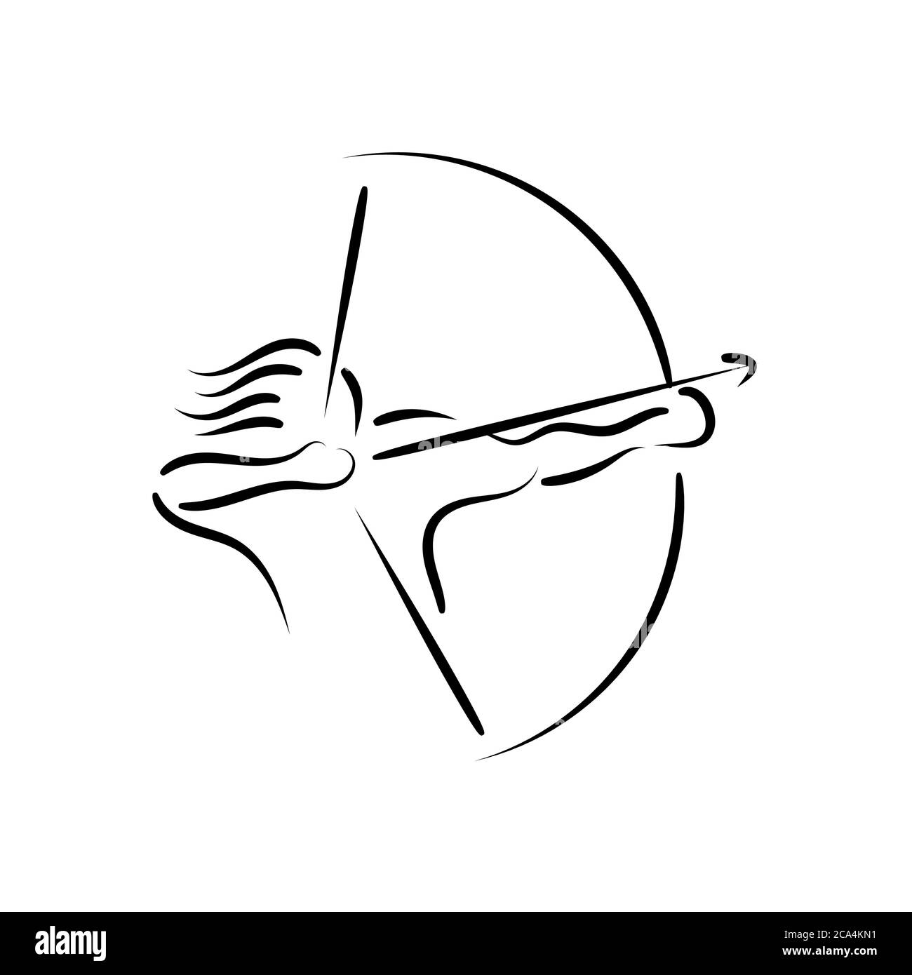 Silhouette bow hunter drawing bow hi-res stock photography and images ...
