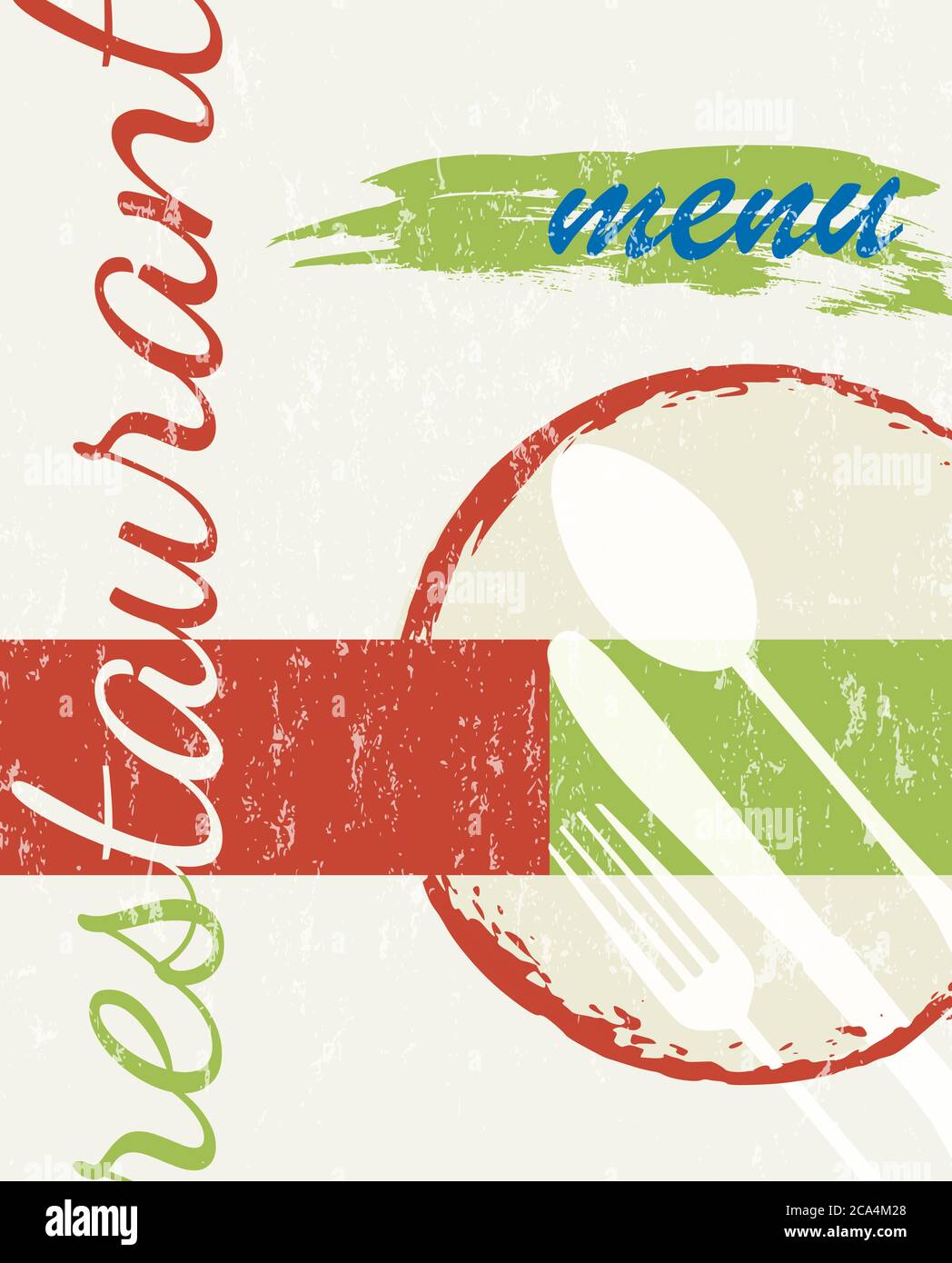 menu card design template for restaurant, free copy space, with strokes ...