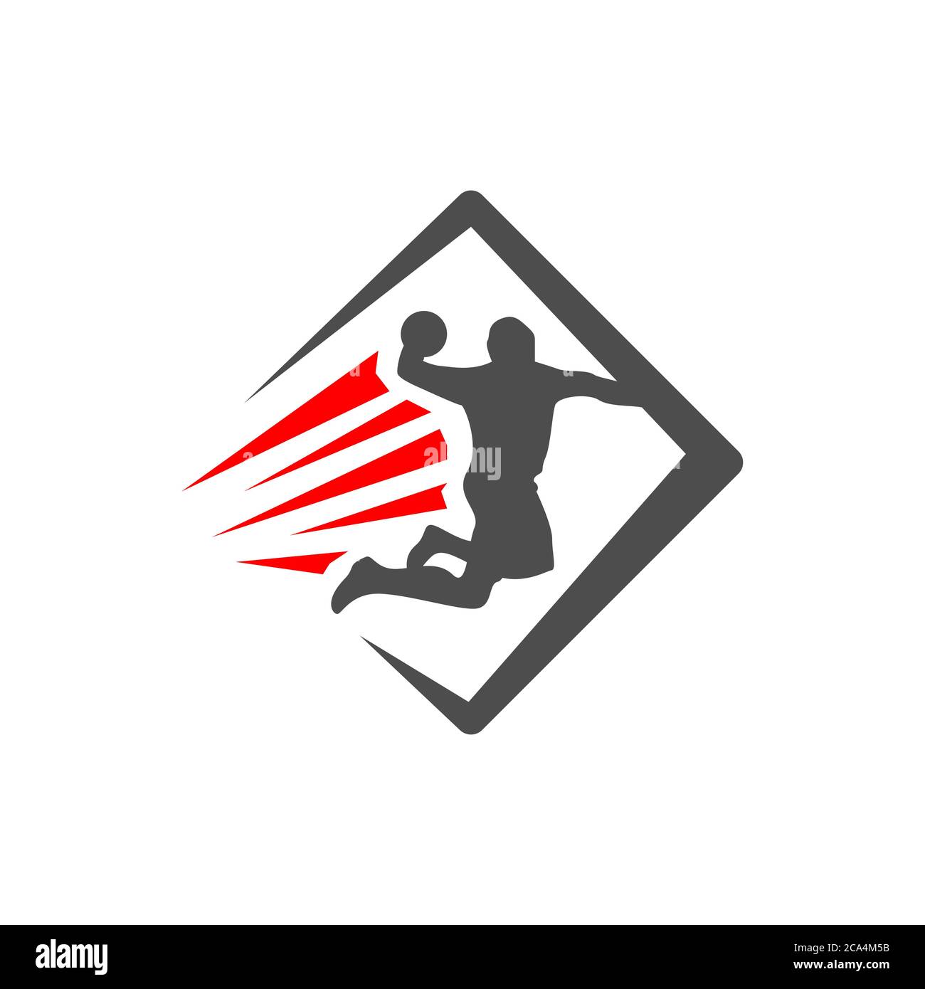 Handball vector sign logo. Abstract colorful silhouette of player ...