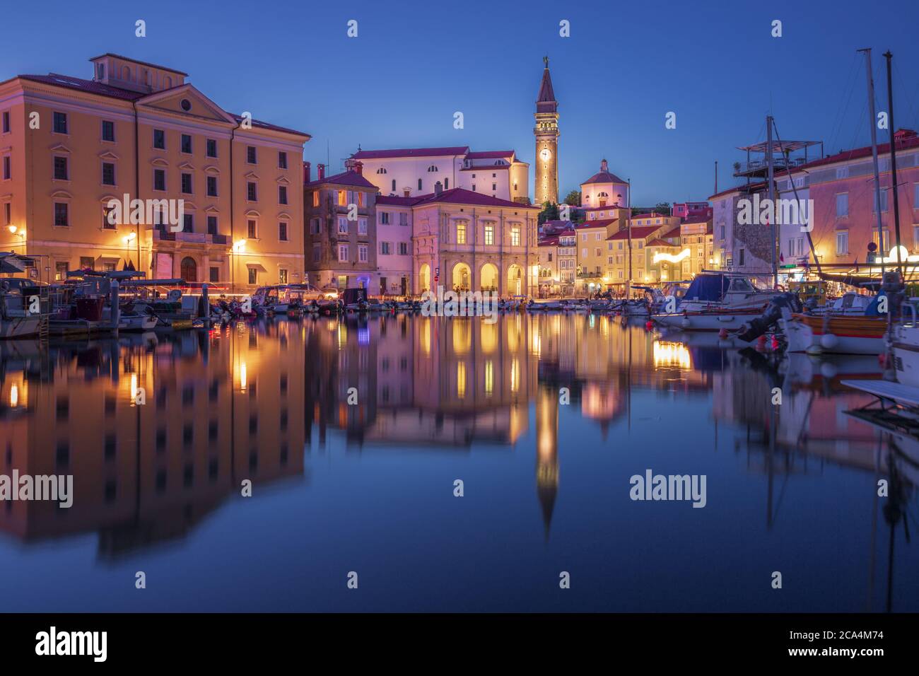 Picturesque old town Piran, beautiful Slovenian adriatic coast with ...