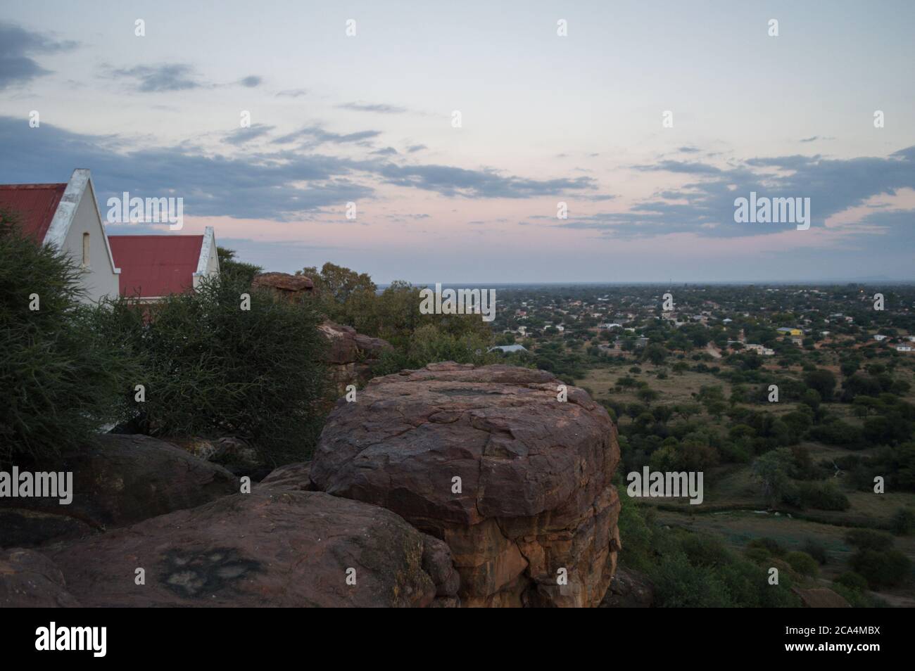 Sunset with Landscape and Cityscape seen from a Hill in Mochudi ...