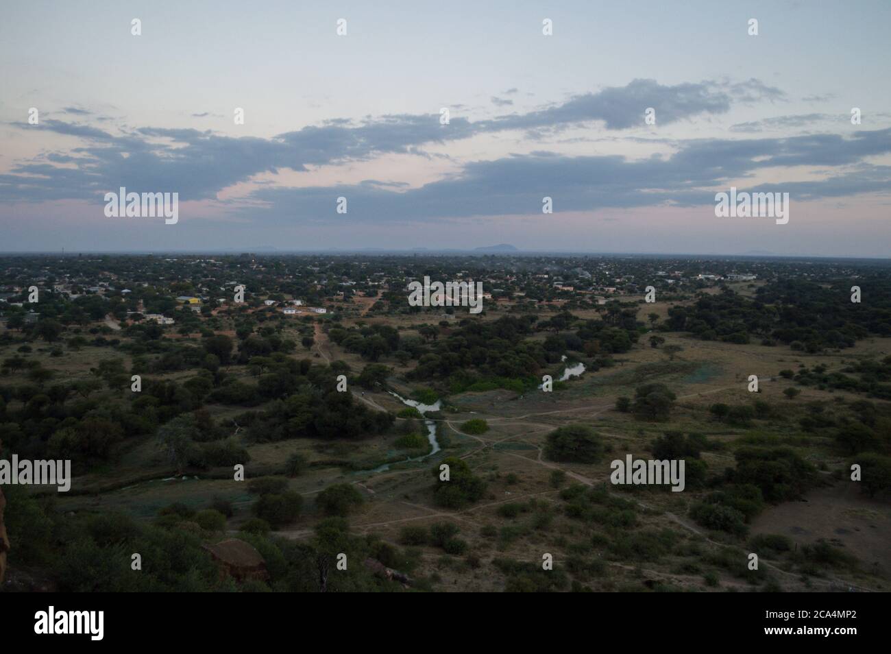 Sunset with Landscape and Cityscape seen from a Hill in Mochudi ...