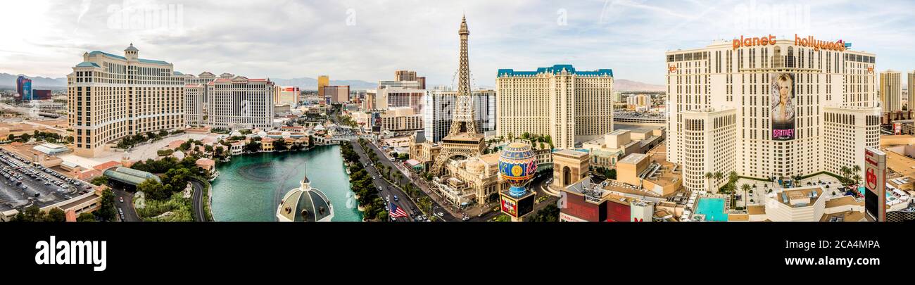 Panorama of the Strip, Las Vegas, Nevada, USA Stock Photo - Alamy