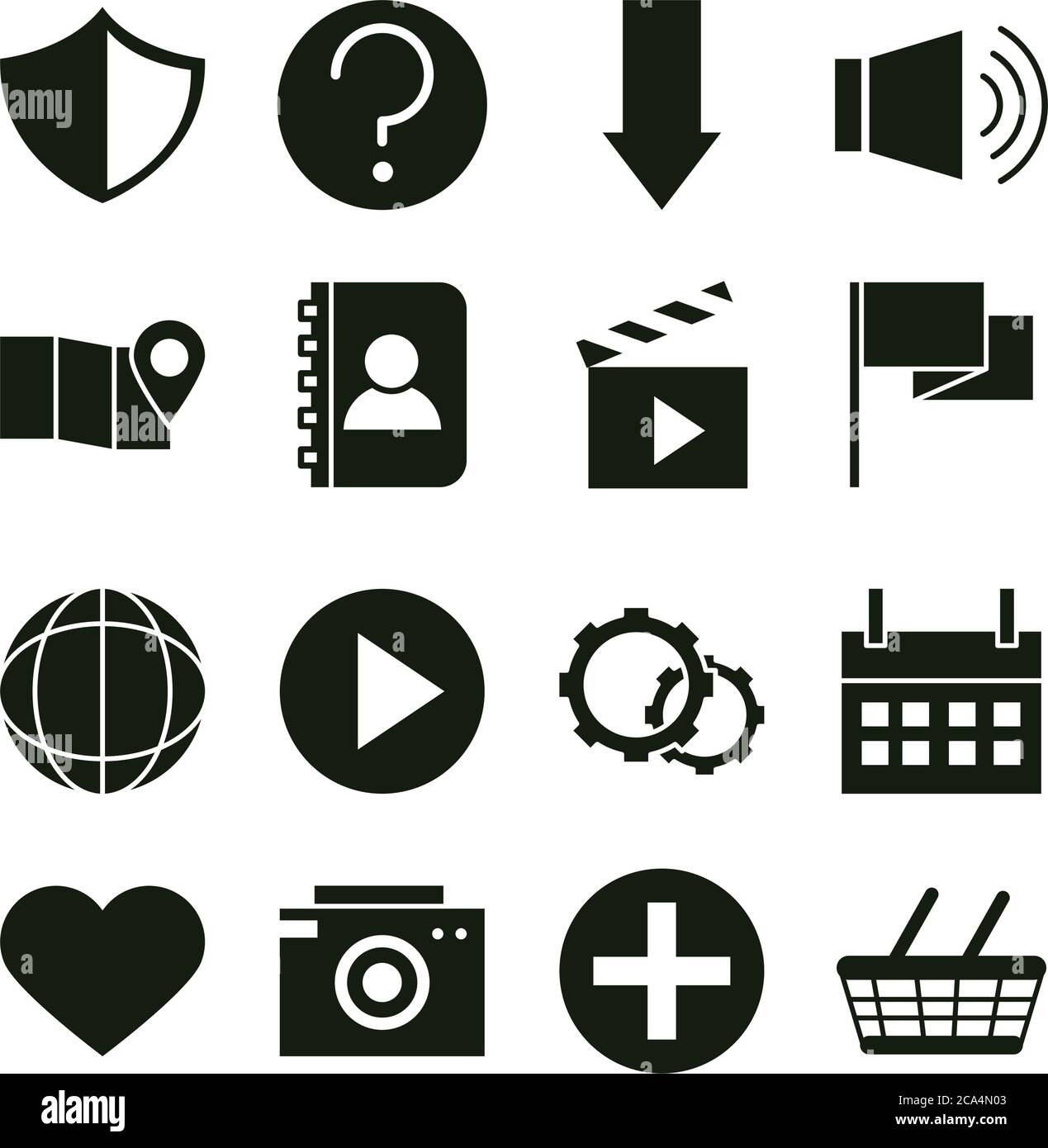 Mobile Application Shield Support Location Pin Like Camera Calendar