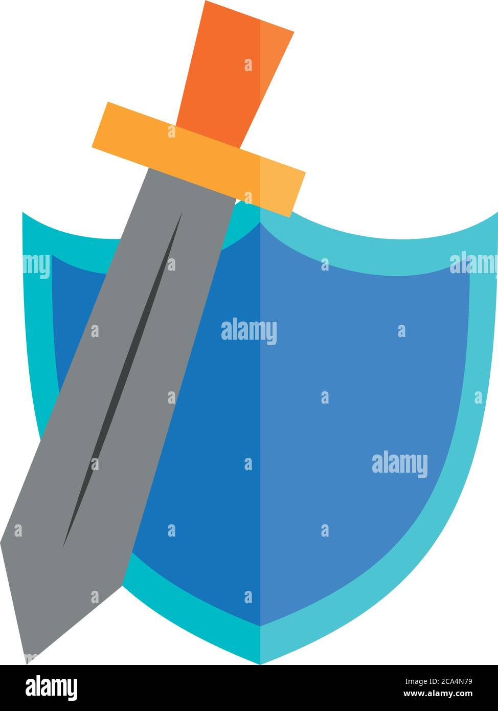 cartoon sword and shield toy object for small children to play, flat ...