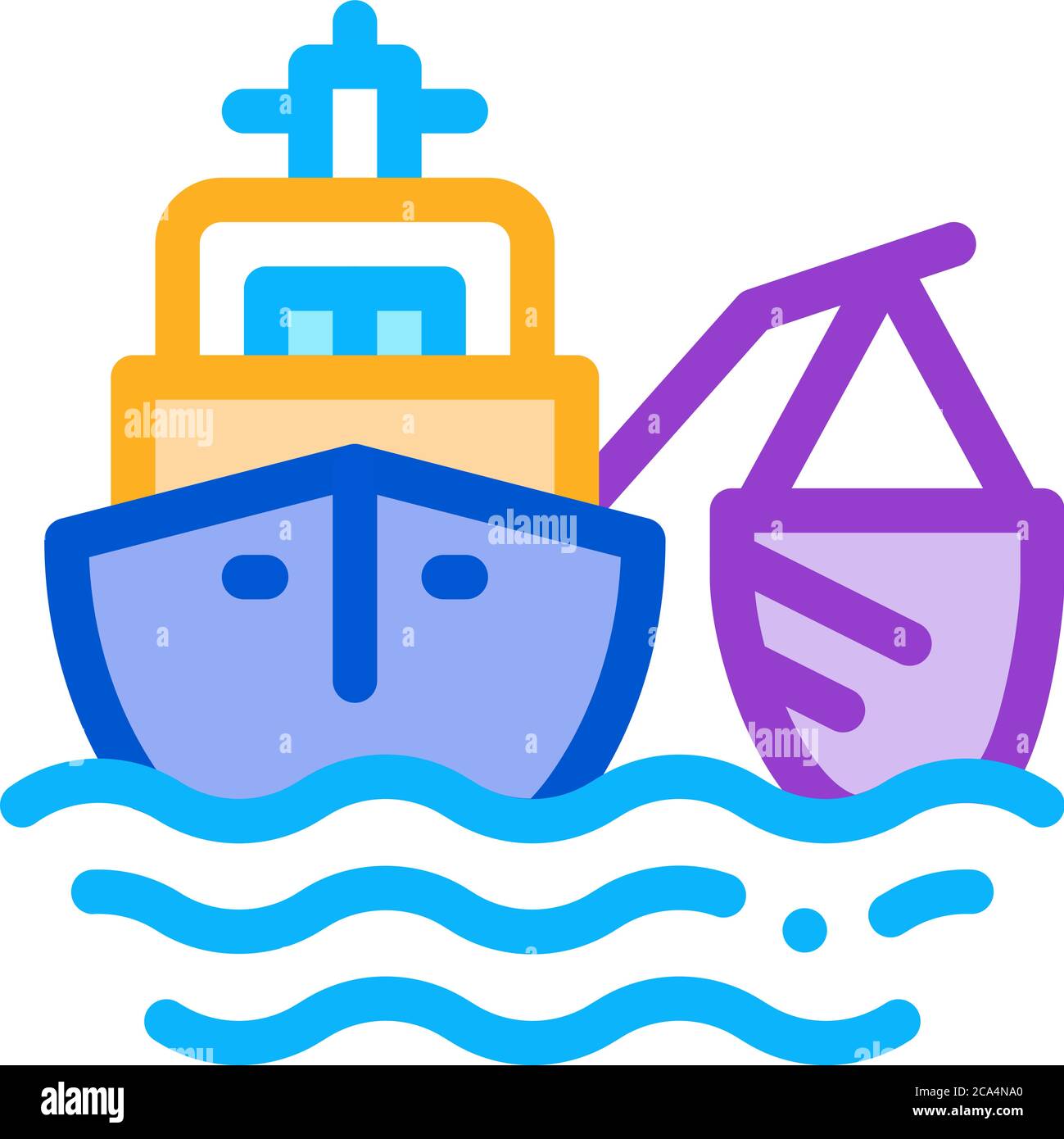 fishing ship icon vector outline illustration Stock Vector Image & Art ...