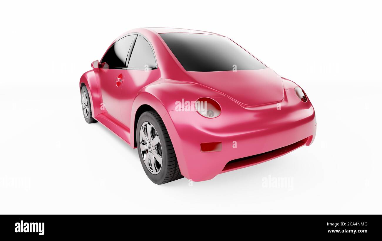 Back view of eco red concept car on white background Stock Photo - Alamy