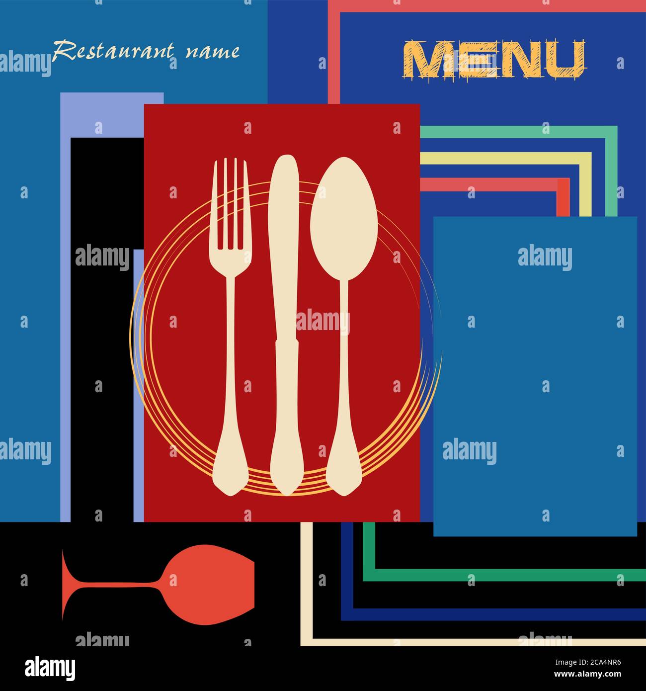 restaurant menu card, design template, copy space Stock Vector Image ...