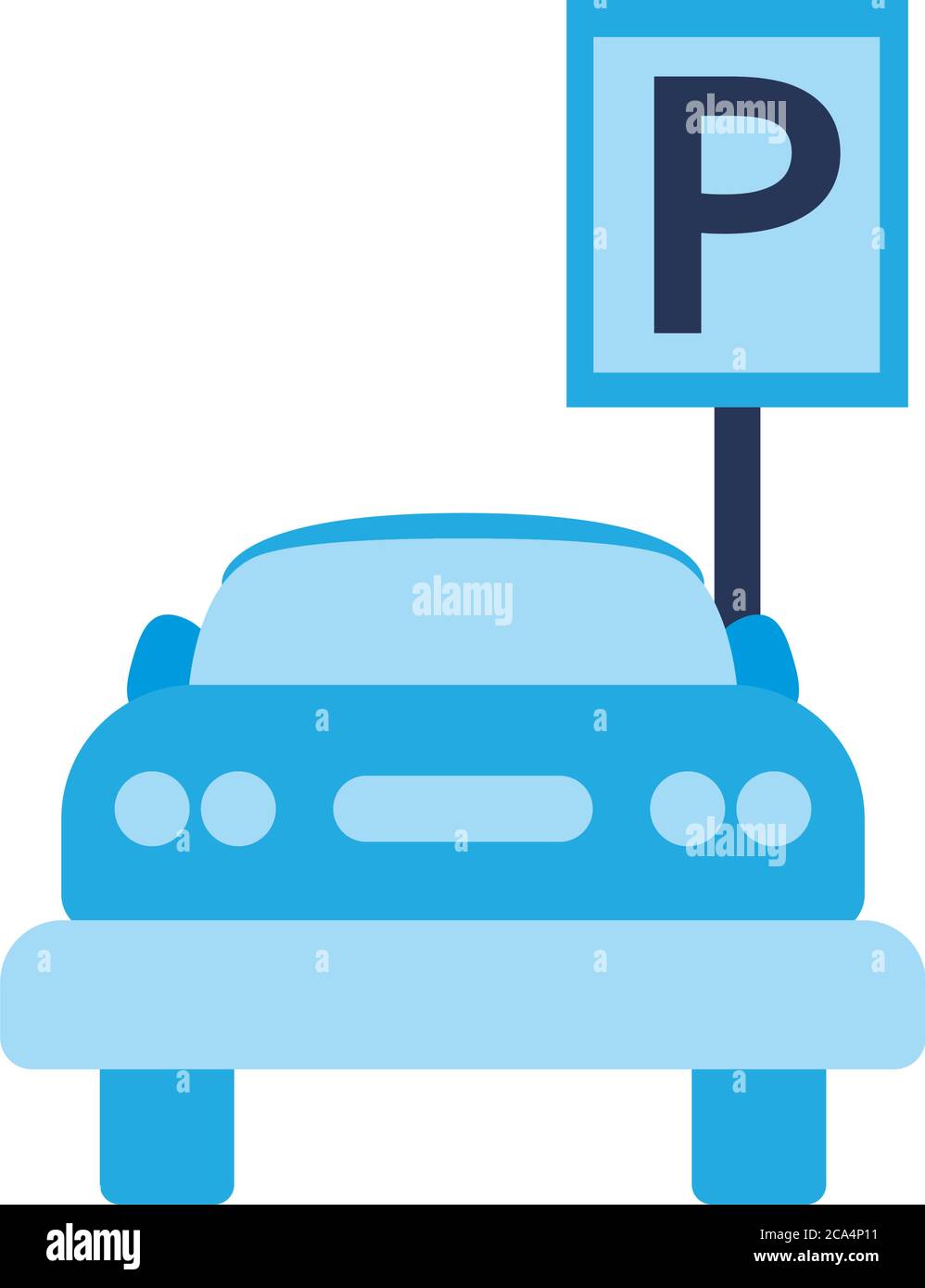parking road sign and car flat style icon design, Park and ...