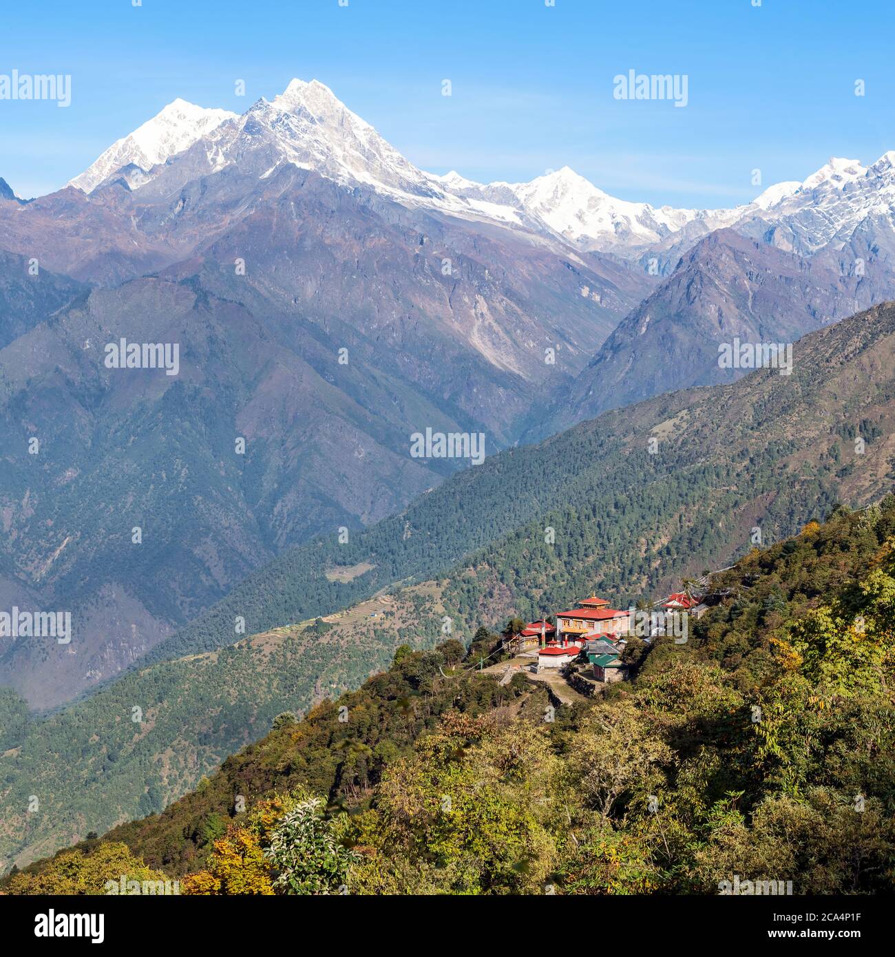View at Buddhist Temple called Tashisanga choling monastery located the ...
