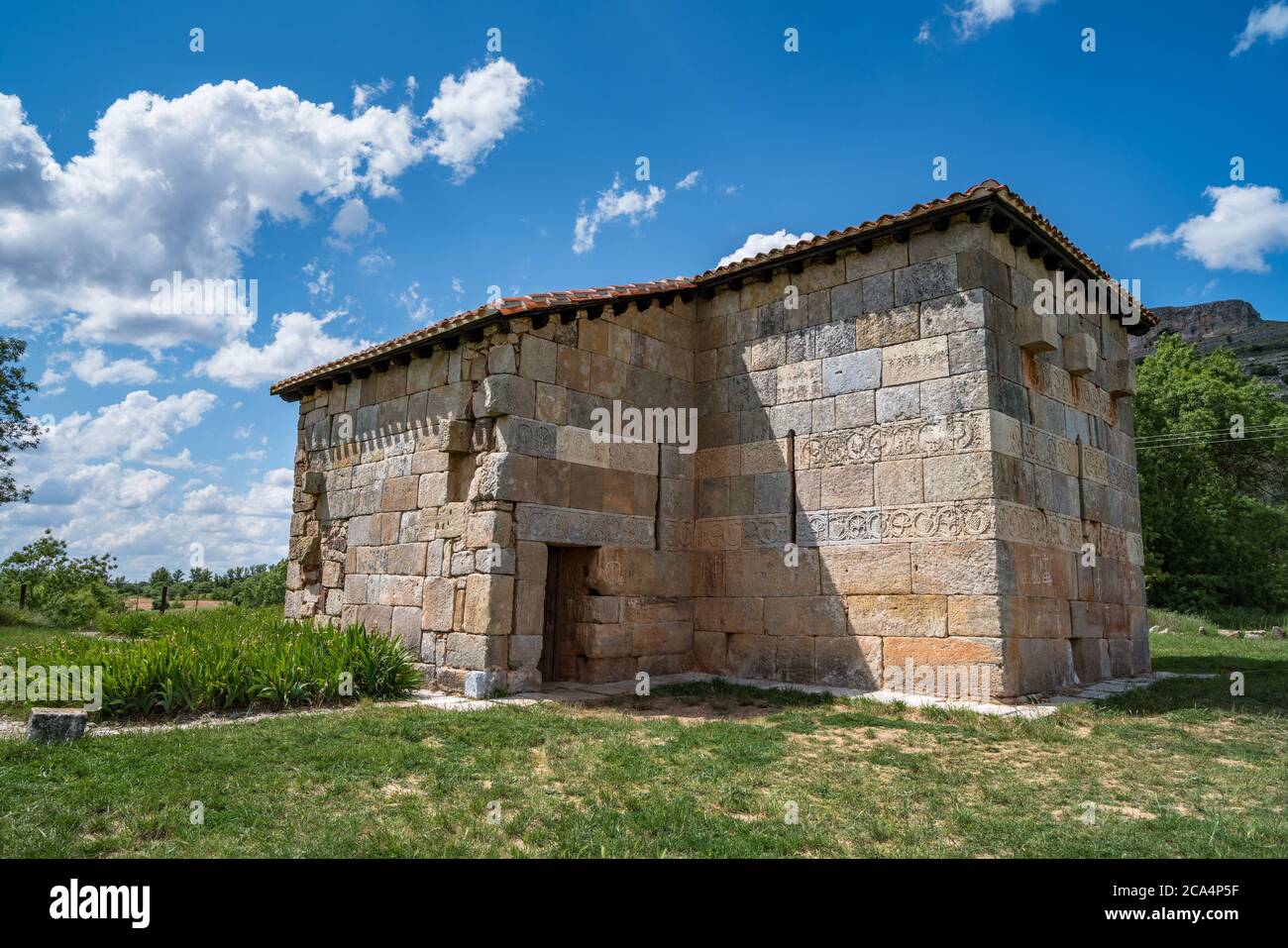 Visigoth church of Santa María de Lara near the village of Quintanilla ...
