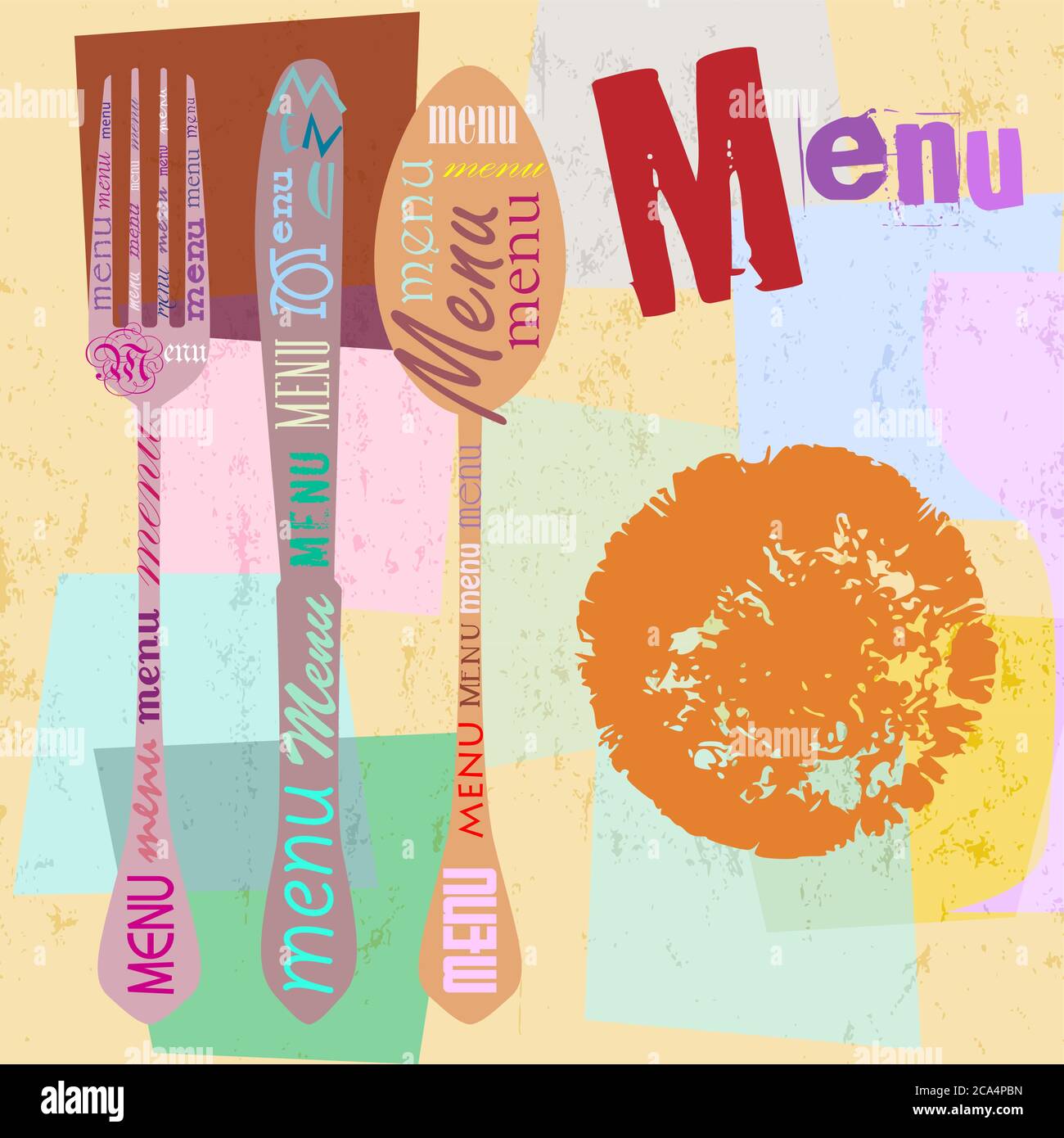 menu card design template for restaurant, free copy space, with ...