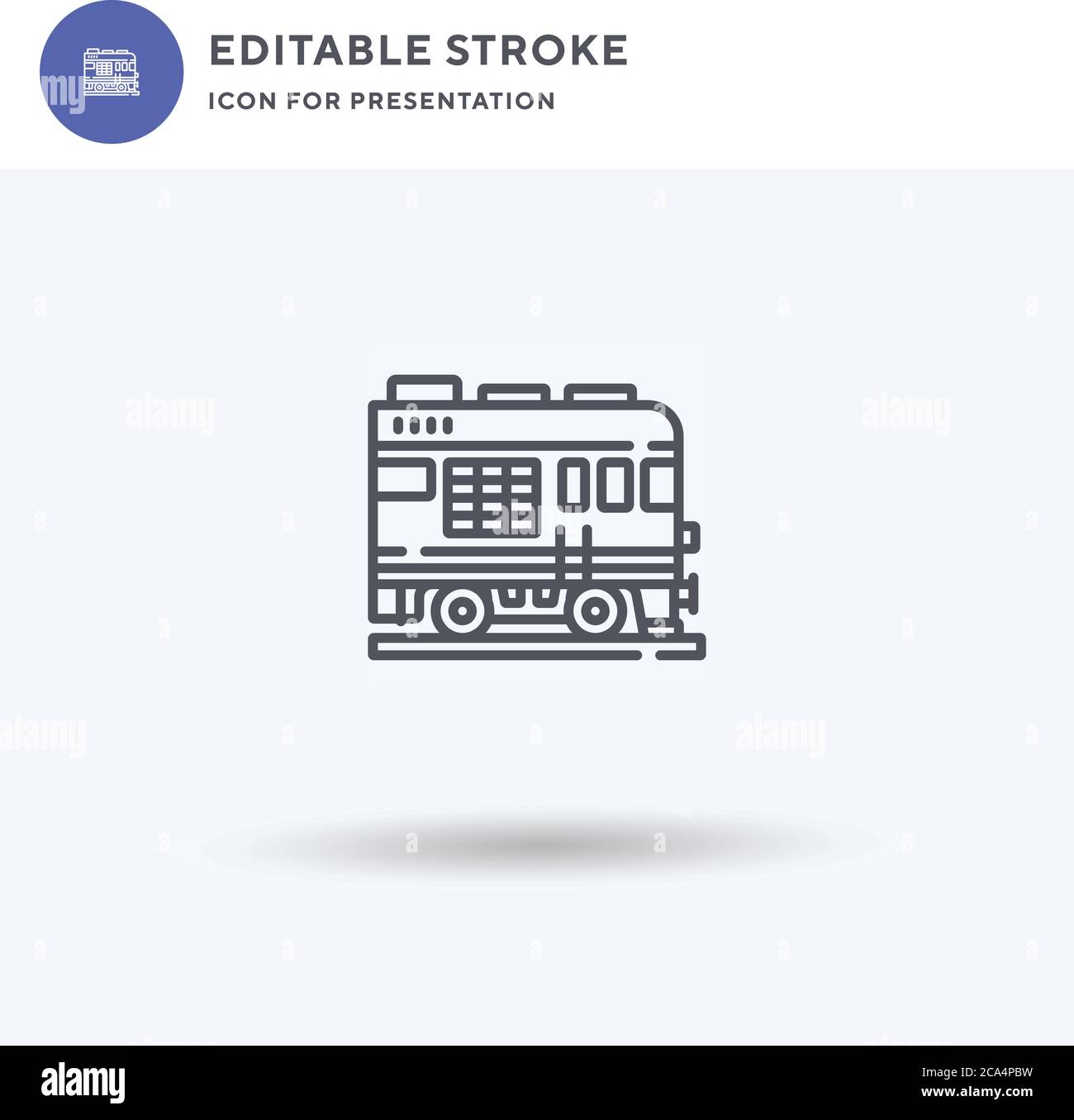 Passenger Train icon vector, filled flat sign, solid pictogram isolated ...