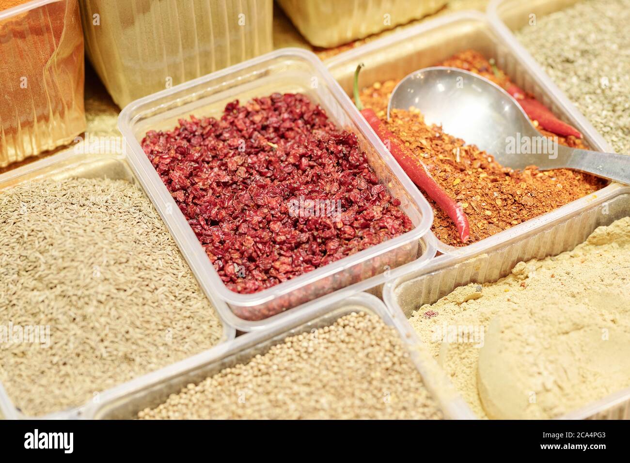 Indian spices containers hi-res stock photography and images - Alamy