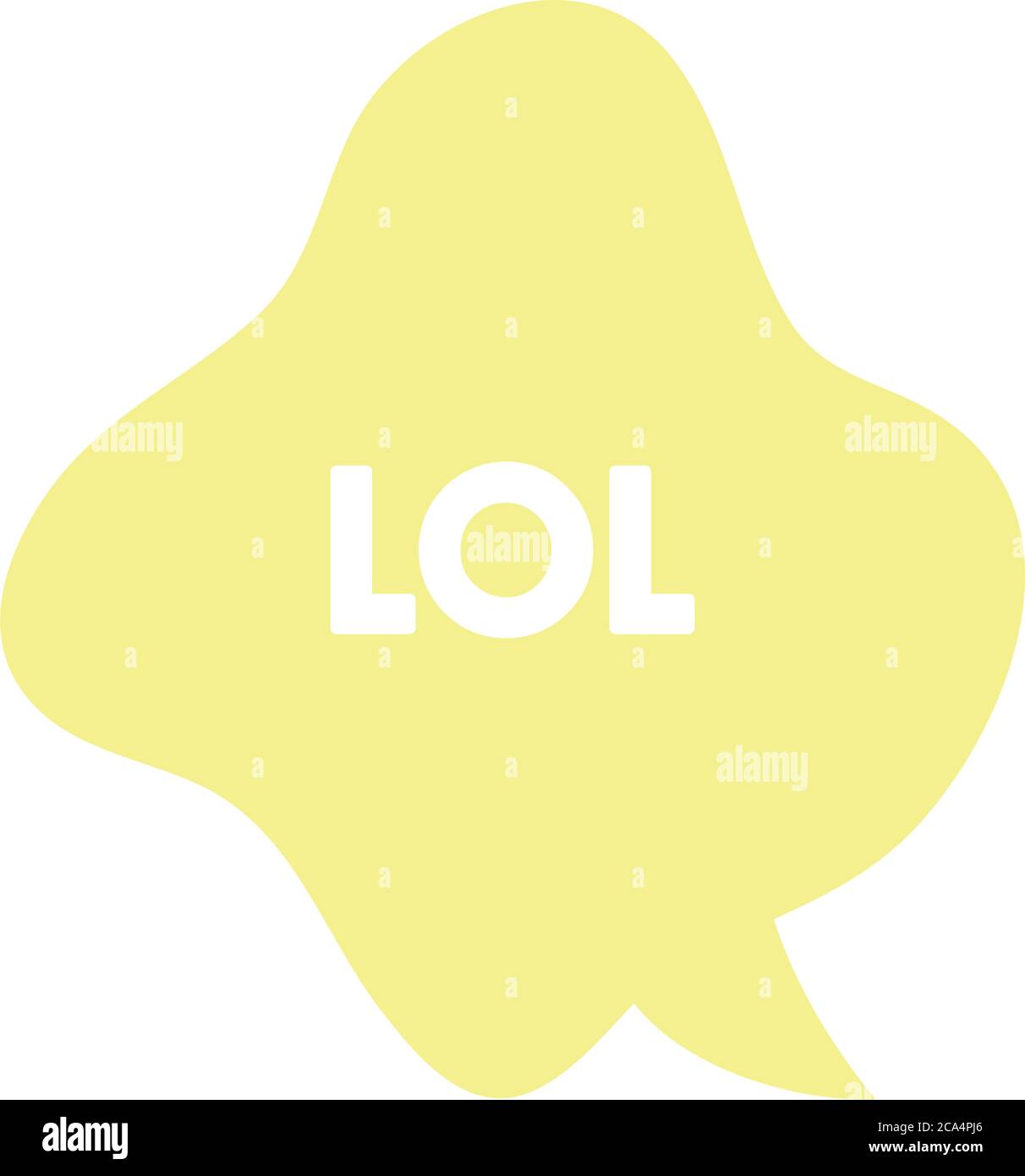 slang bubbles concept, yellow bubble with lol word over white ...